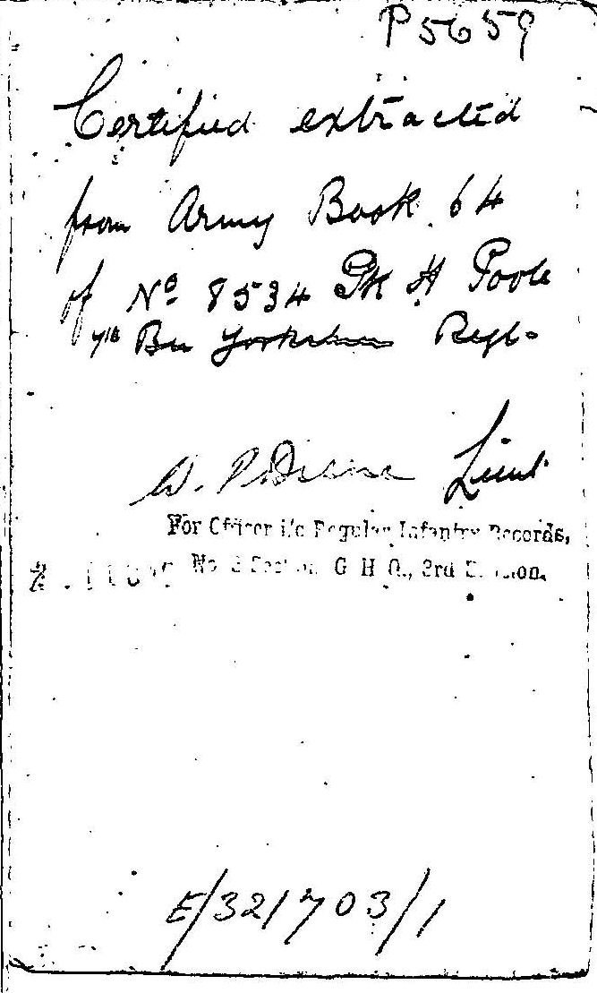 The Execution of Pte Harry Poole 1916