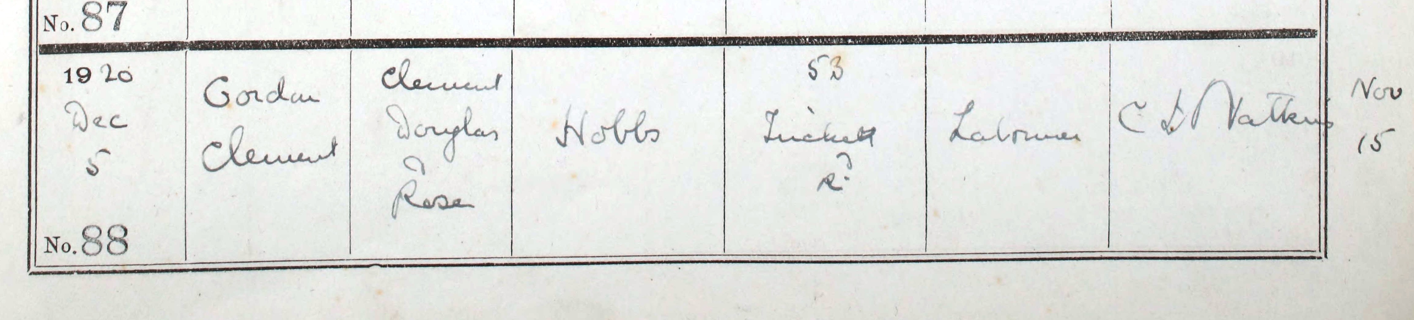 Gordon Clement Hobbs 1920 - 1999